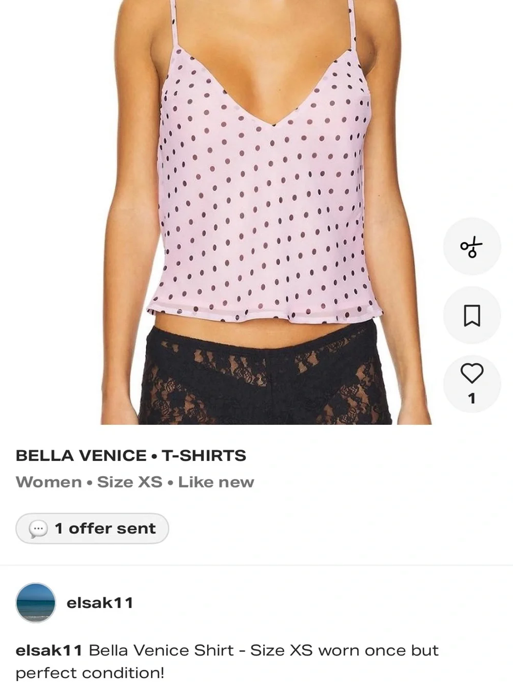 Bella Venice | Tops | Bella Venice Pink Polka Dot Spaghettistrap Cami ...